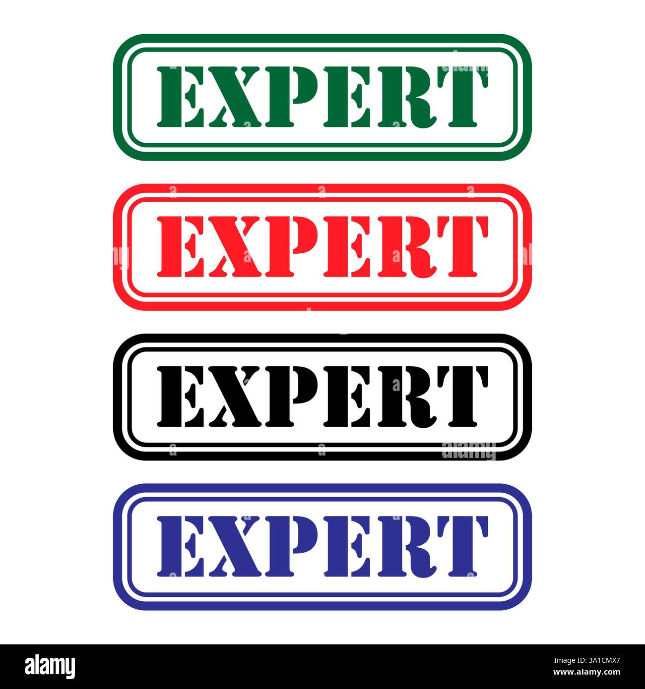 Set of Expert stamp symbol, label sticker sign button, text banner ...
