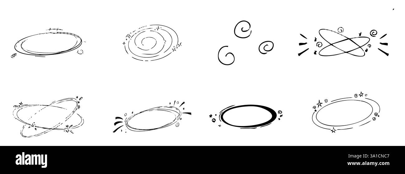 Dizzy effect, headache, sick drawing doodle comic set. dizziness faces ...