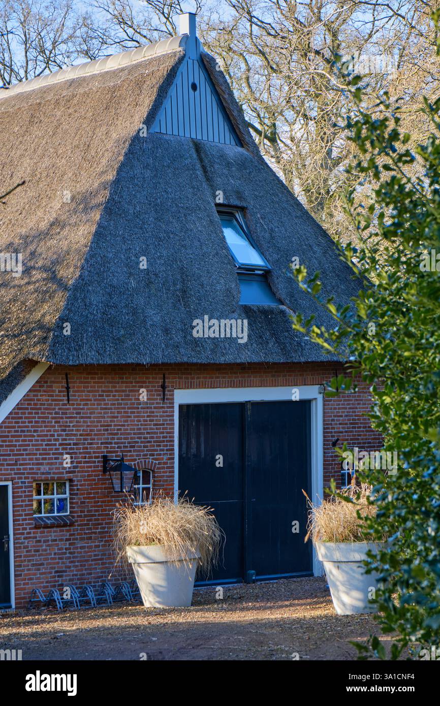 March 2, 2025 - Drouwen, Netherlands: Very old Dutch farmhouse with ...