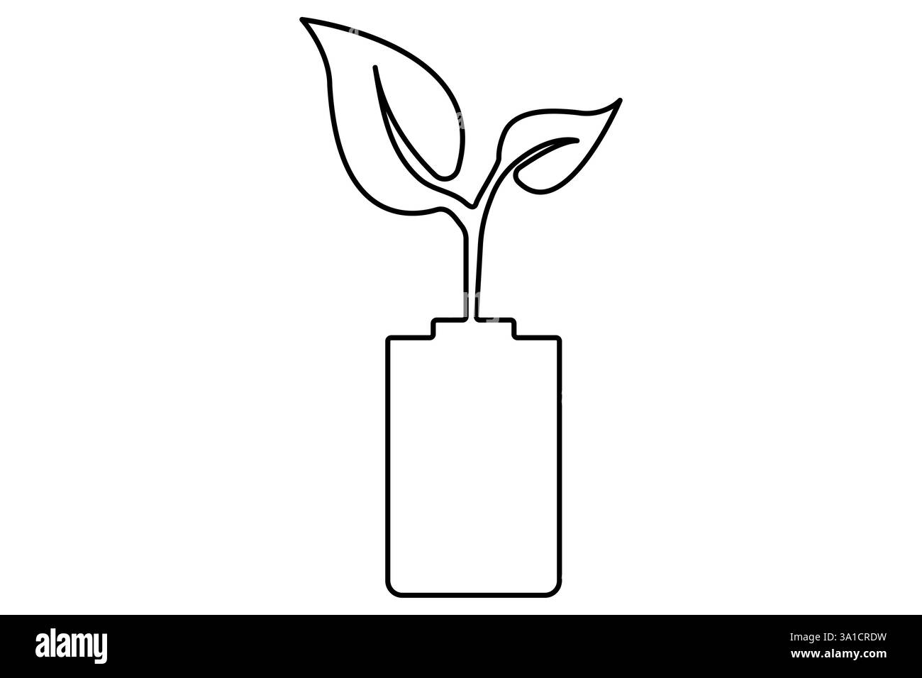 Ecology sustainable continuous one line drawing of Isolated outline ...