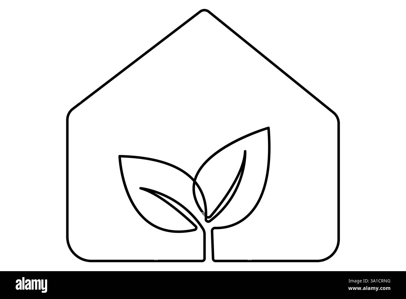 Ecology sustainable continuous one line drawing of Isolated outline ...