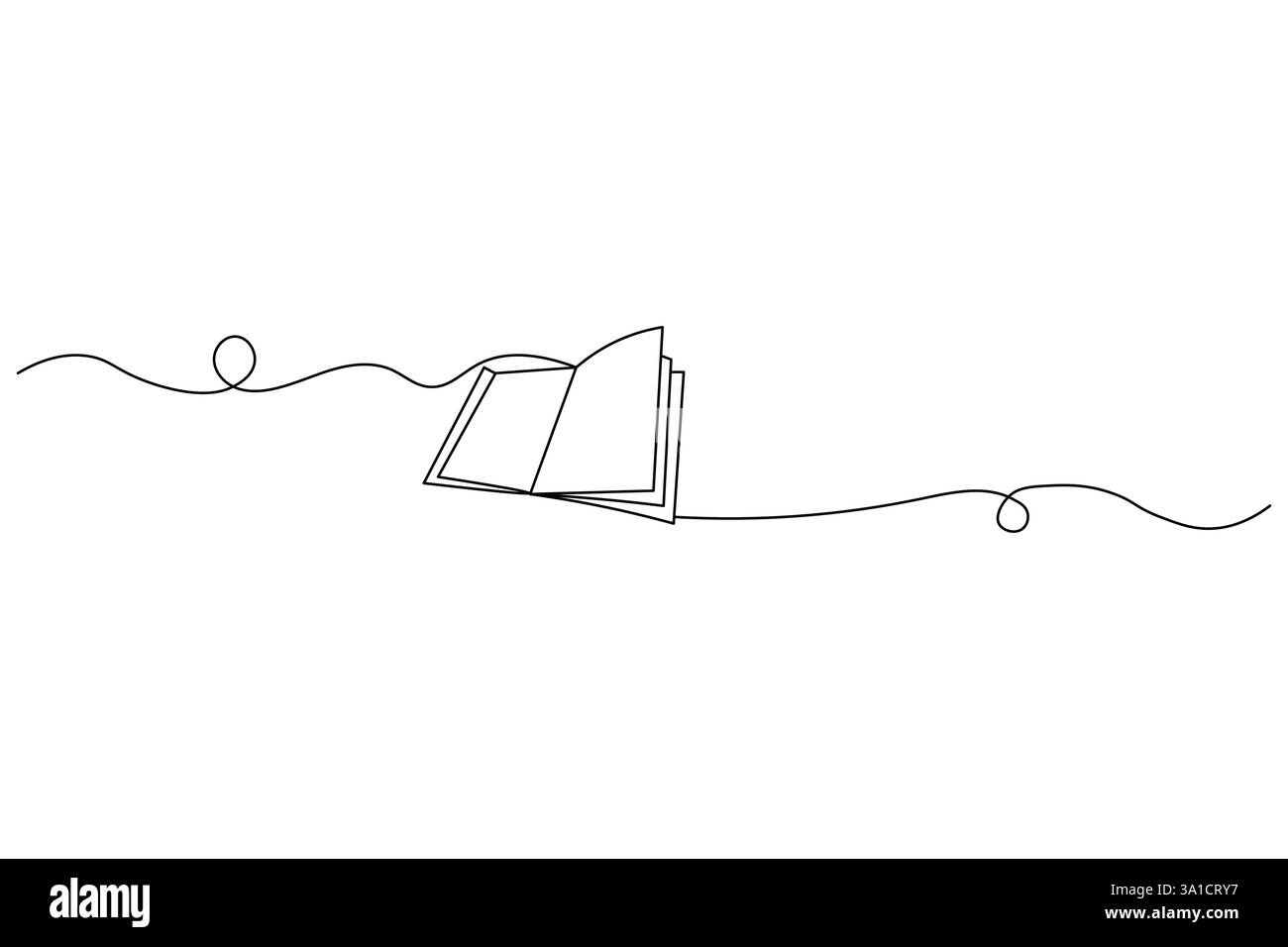 Book Continuous One line art Vector book in line style on white ...