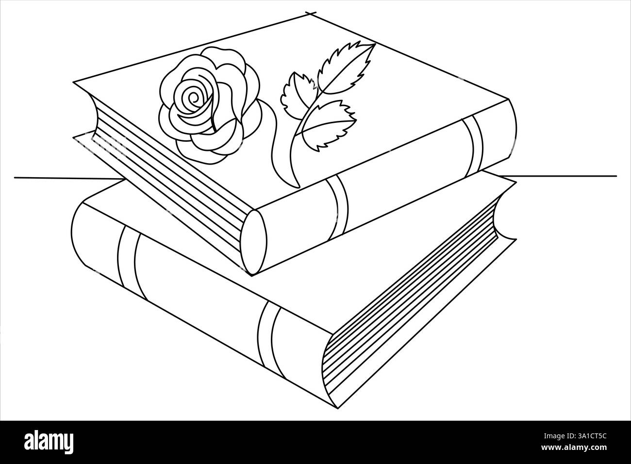 Book Continuous One line art Vector book in line style on white ...