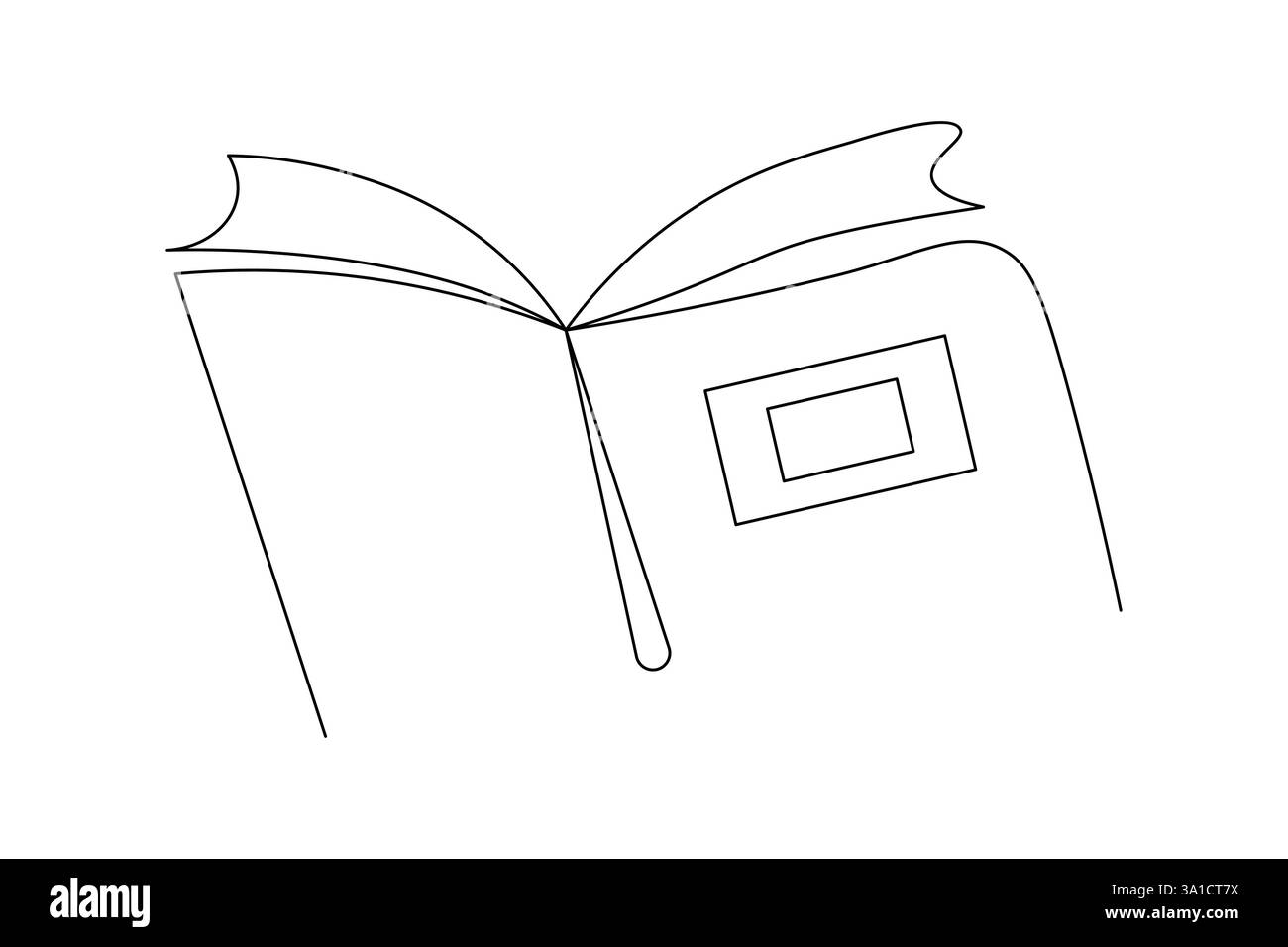 Book Continuous One line art Vector book in line style on white ...