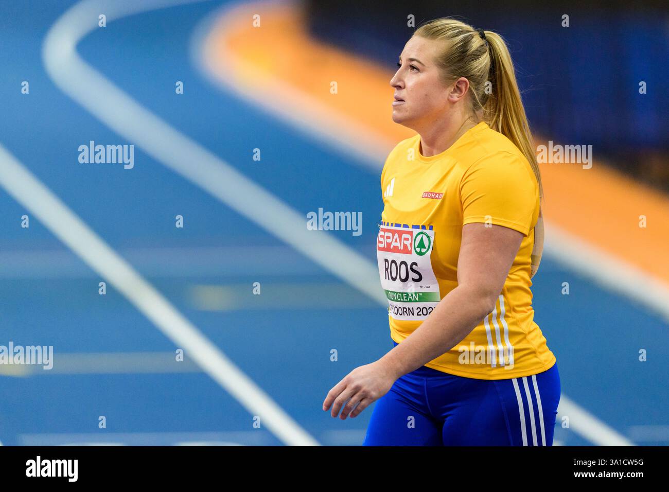 Fanny Roos of, Sweden. , . competes in women's shot put qualification ...