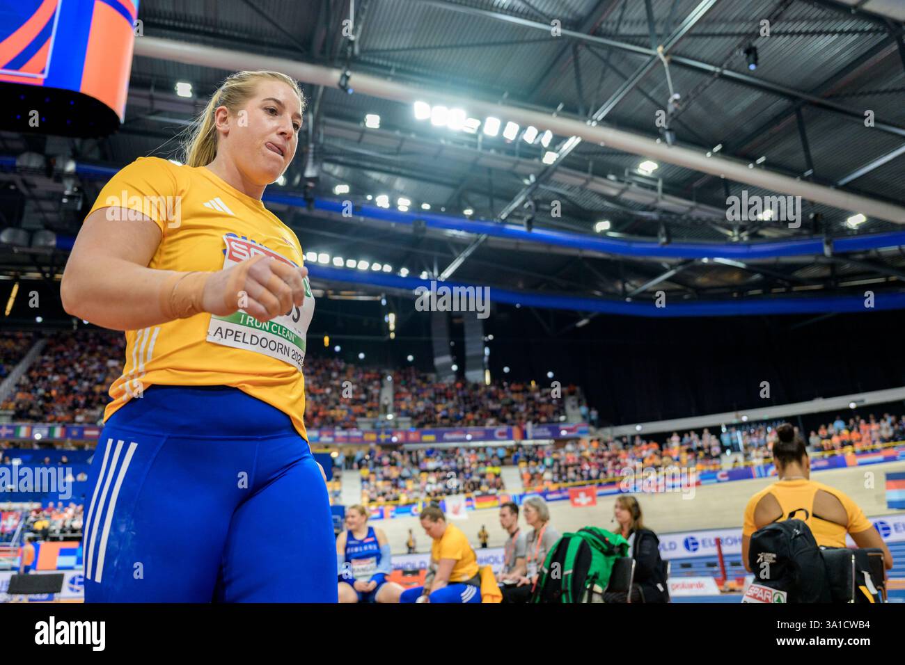 Fanny Roos of, Sweden. , . competes in women's shot put qualification ...