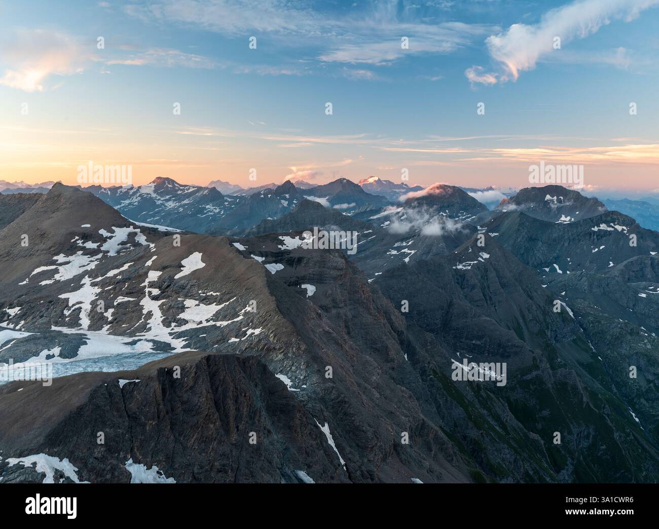 Gran Paradiso, Grand Combin and many other peaks from Rocciamelone ...