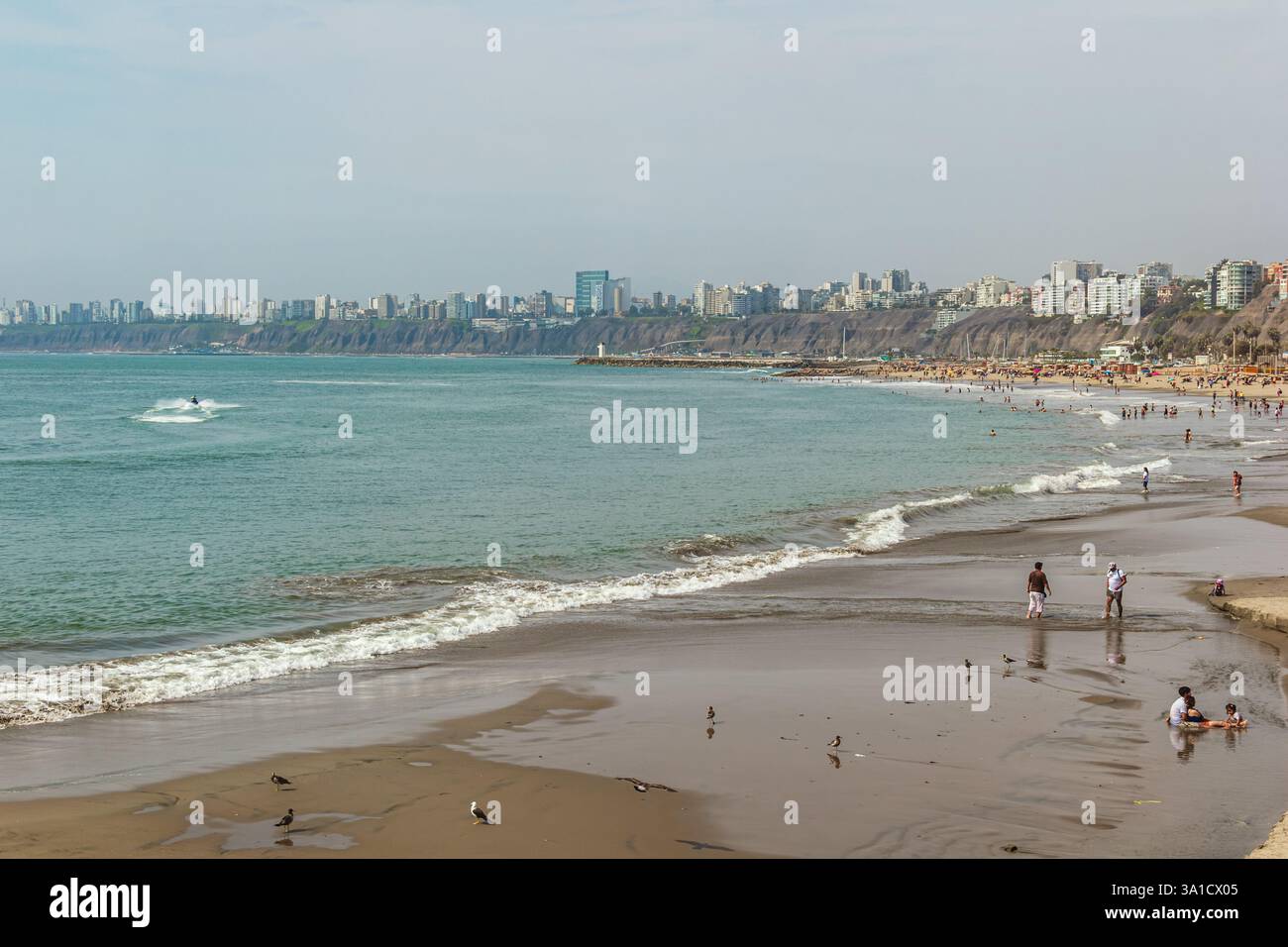 Summer at Agua Dulce Beach, Chorrillos - Lima, Peru Stock Photo - Alamy
