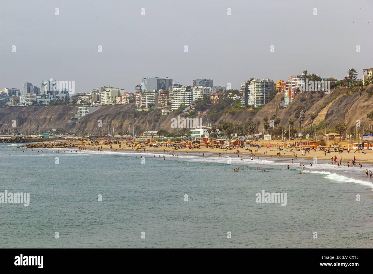 Summer at Agua Dulce Beach, Chorrillos - Lima, Peru Stock Photo - Alamy