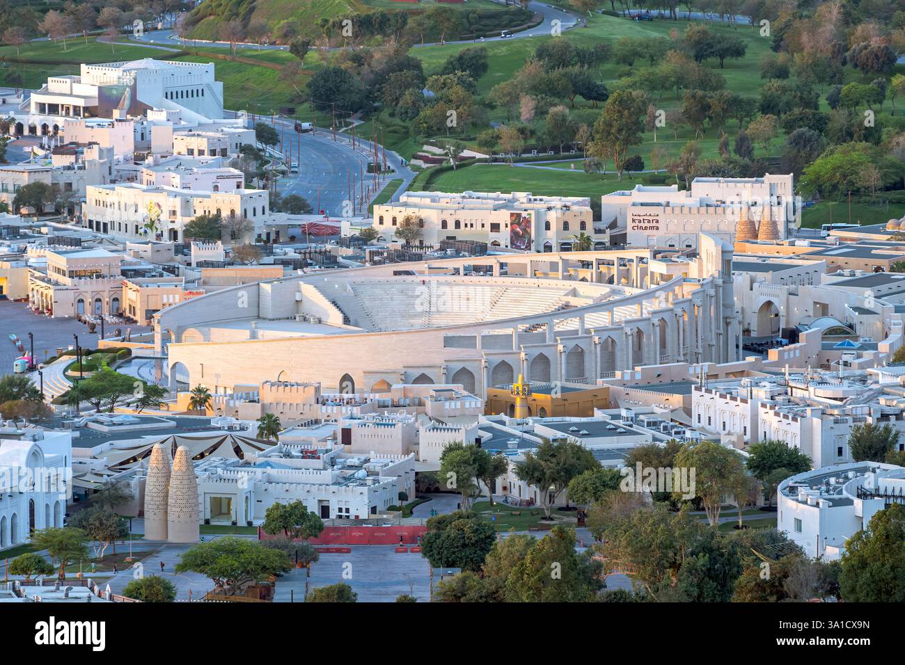 Aerial view of Amphitheater Katara cultural village Stock Photo - Alamy