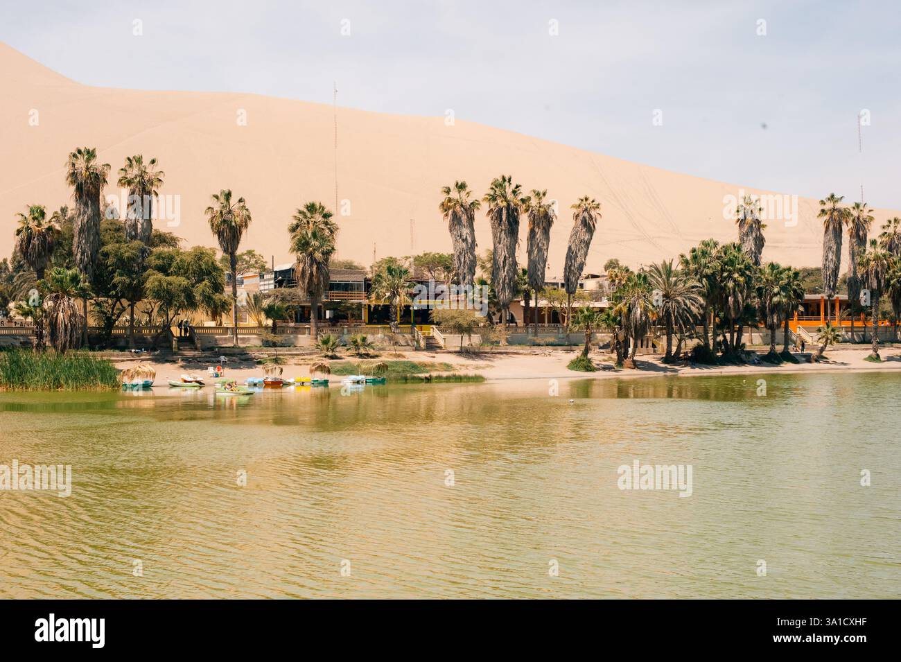 Ica Region, Peru - dec 2, 2024 Oasis- Huacachina, a village in ...