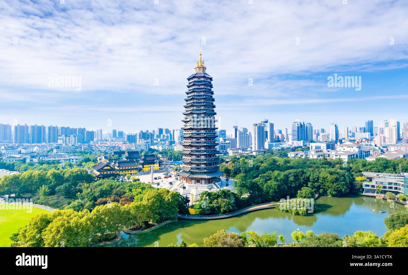 Tianning Temple and Hongmei Park, Changzhou, Jiangsu, China Stock Photo - Alamy