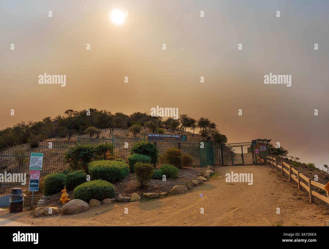 Los Angeles, California - January 8, 2025: Closed entrance to Runyon ...