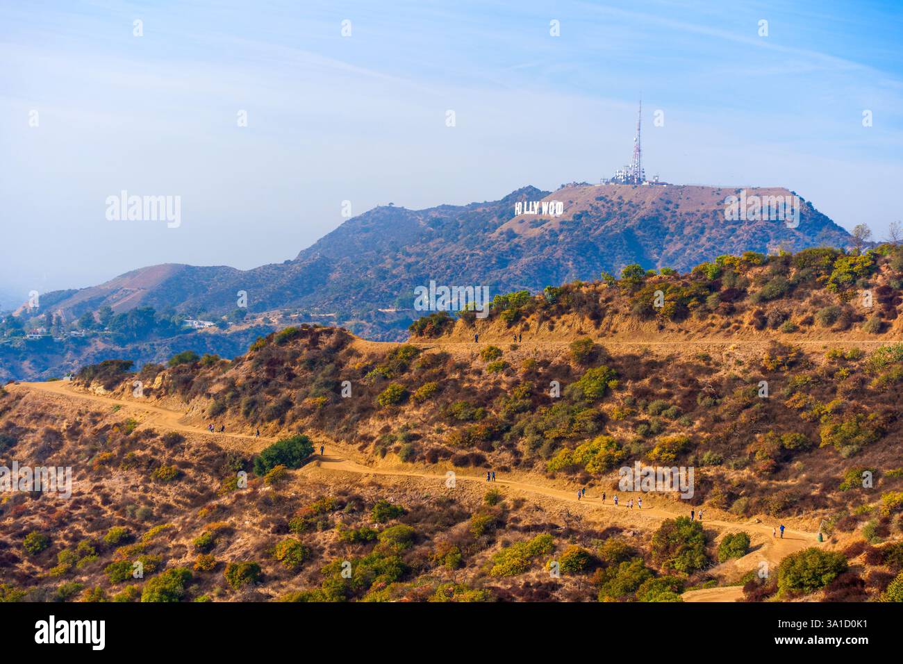 Los Angeles, California - December 29, 2024: Panoramic view of trails ...