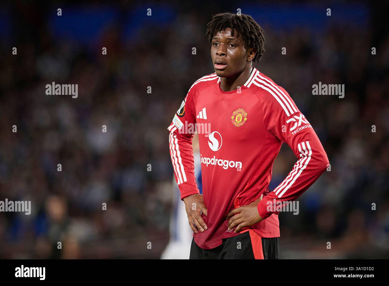 Manchester United’s Patrick Dorgu during UEFA Europa League 2024/2025 ...