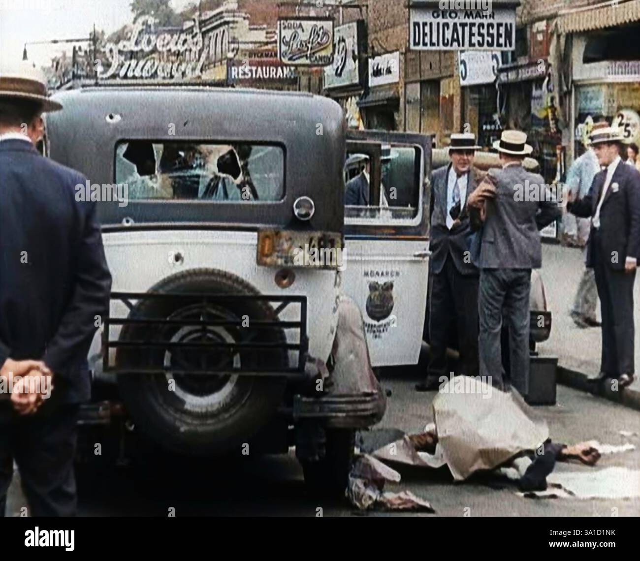 Crowded New York City Street Where Police and Ambulance Attend to Dead ...