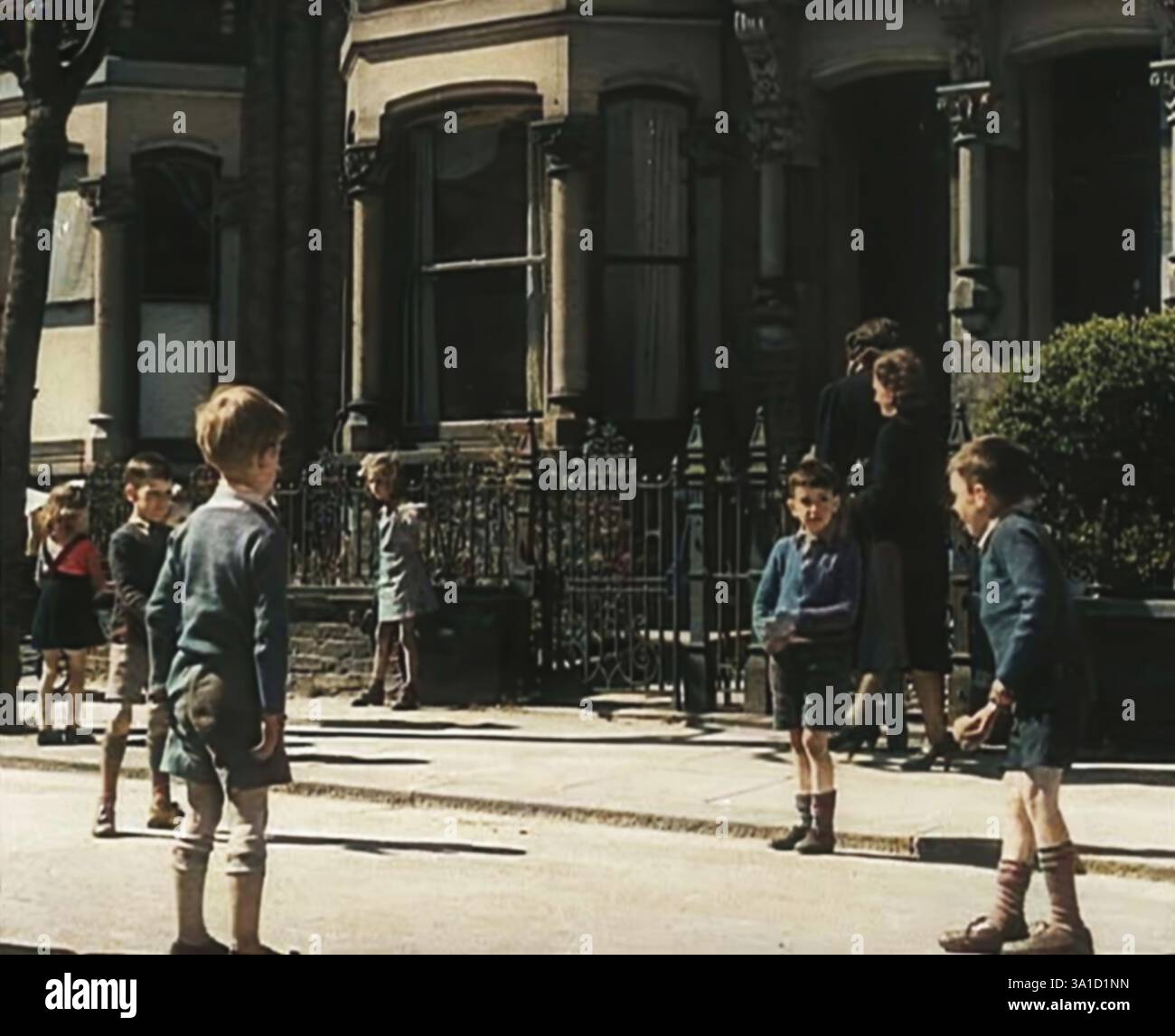 Children Playing in the Street, 1942. Daily life in Britain during the ...