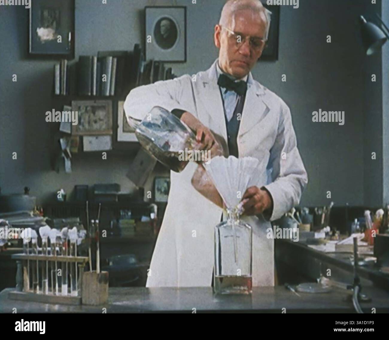 Dr Alexander Fleming, the Inventor of Penicillin, Experimenting in a ...