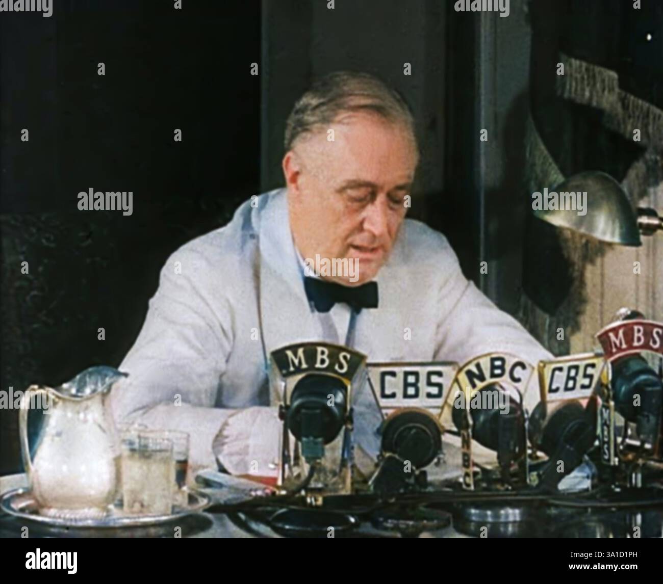 Franklin D. Roosevelt Giving a Speech, 1942. Second World War: US ...