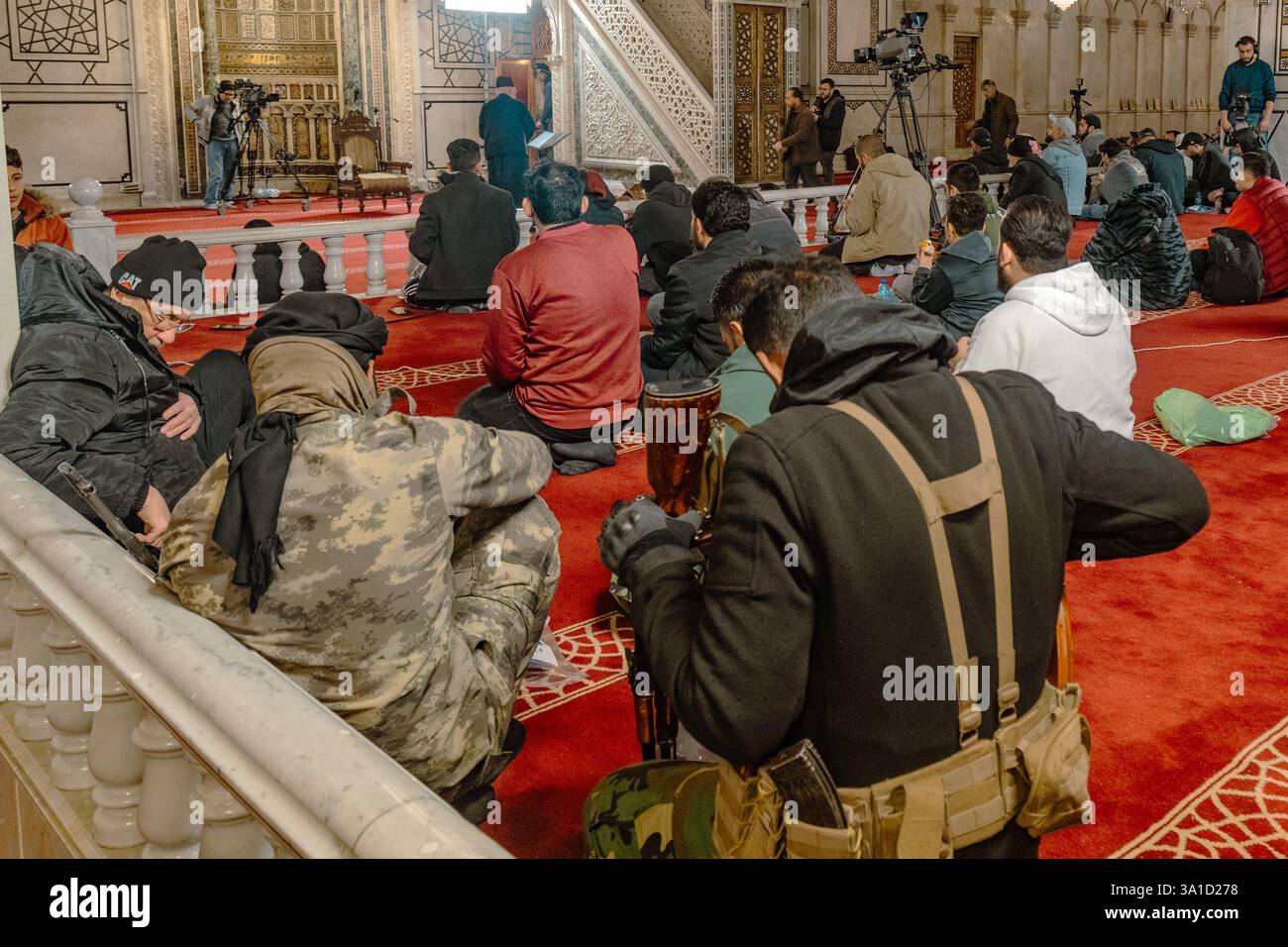 Damascus, Syria. 03rd Mar, 2025. Heavily armed men are seen at the ...