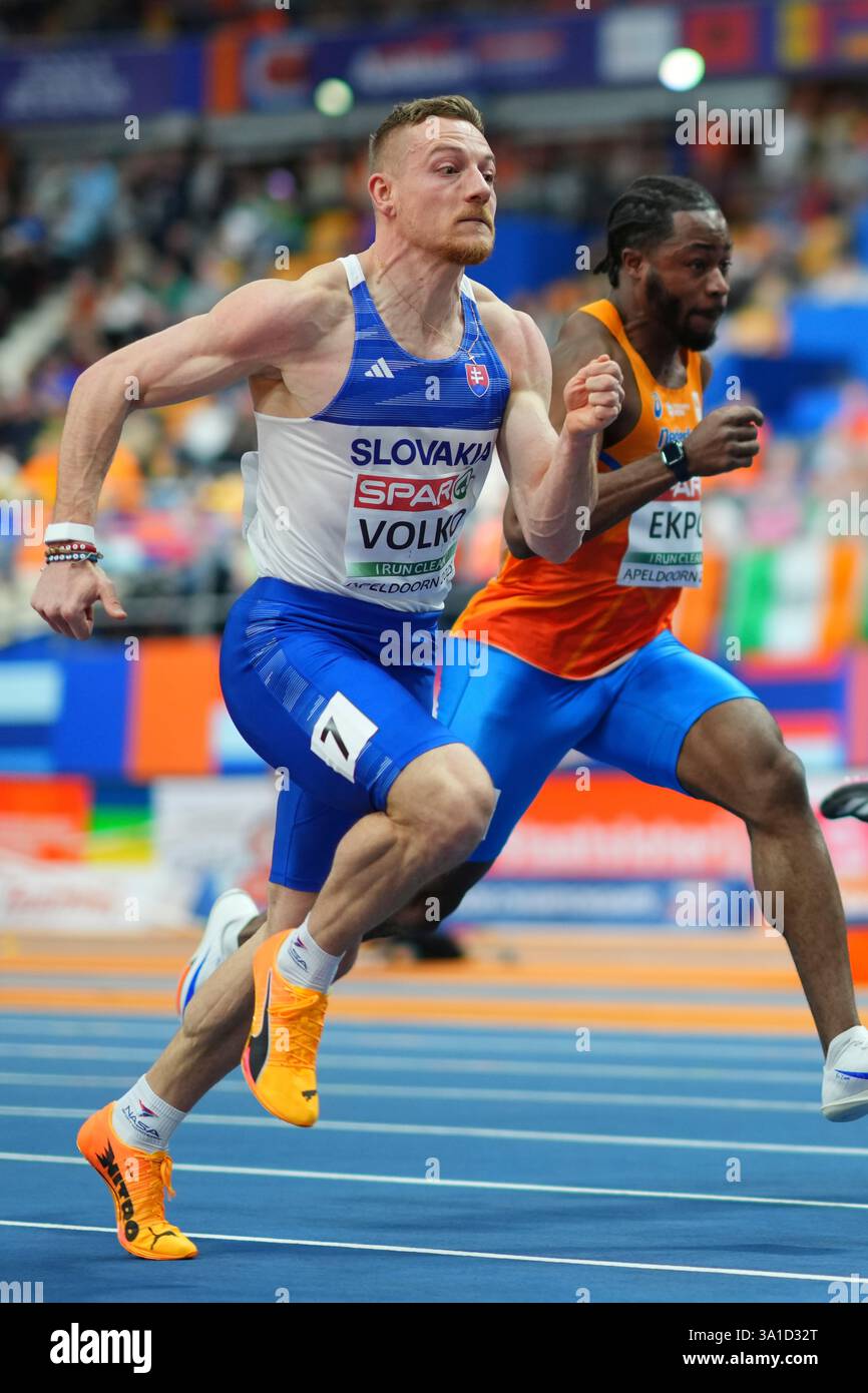 Jan Volko of Slovakia competes in the men's 60-meter during the ...