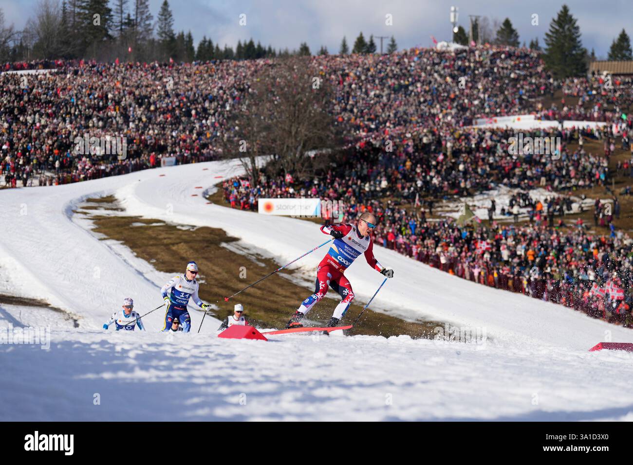 Paal Golberg, of Norway, competes in the cross-country men's mass start ...