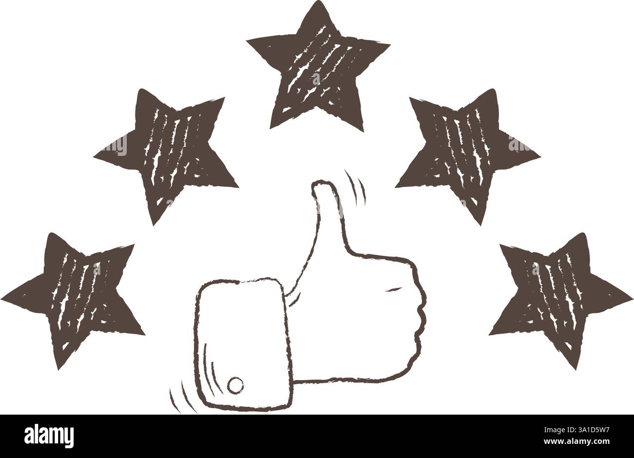Five stars feedback icon Hand thumbs up gesture vector illustration ...