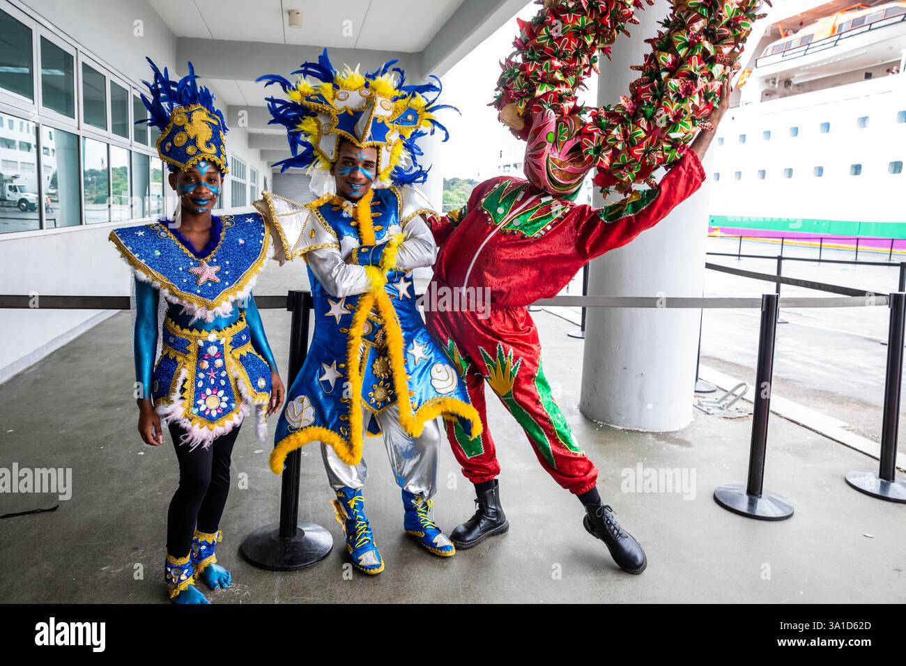 People dressed in Traditional Costumes inside the cruise Terminal in ...