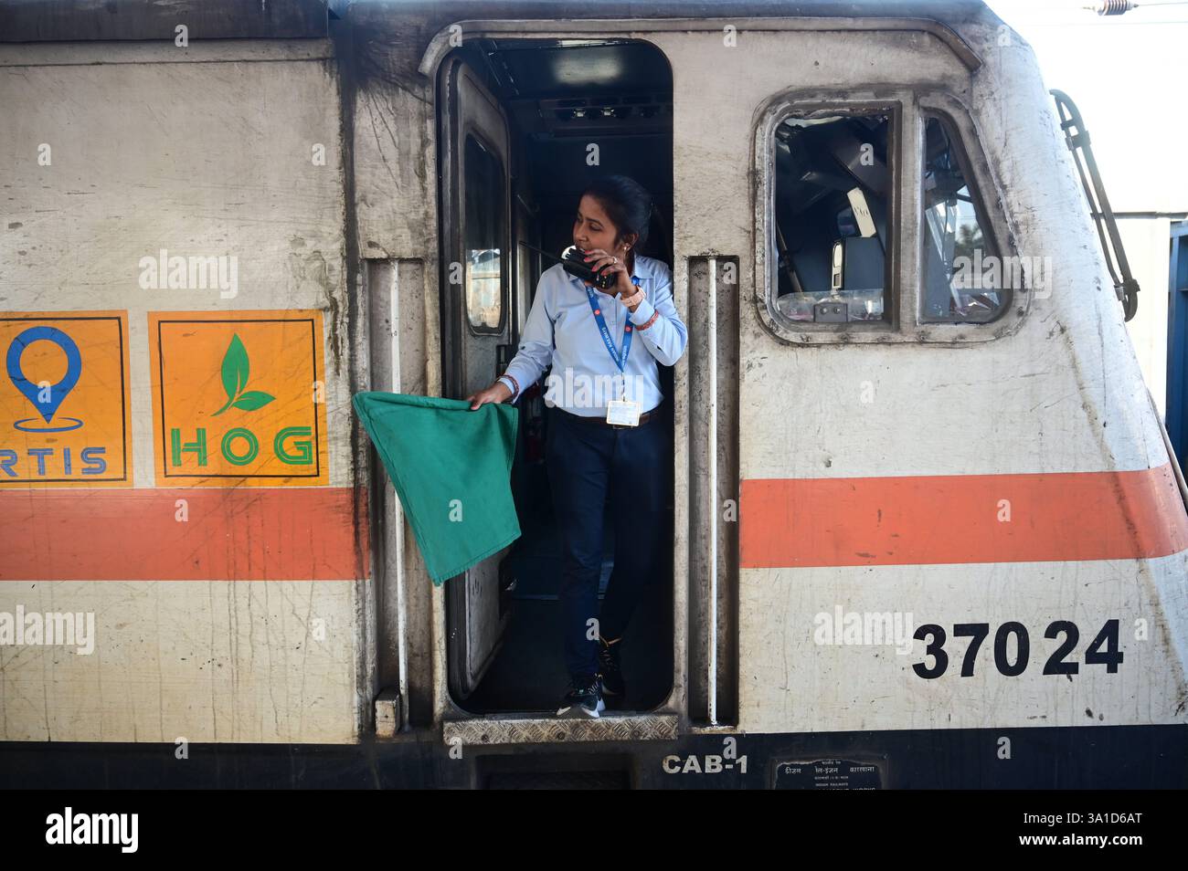 March 8, 2025, Prayagraj, Uttar Pradesh, India: Prayagraj: Woman loco ...