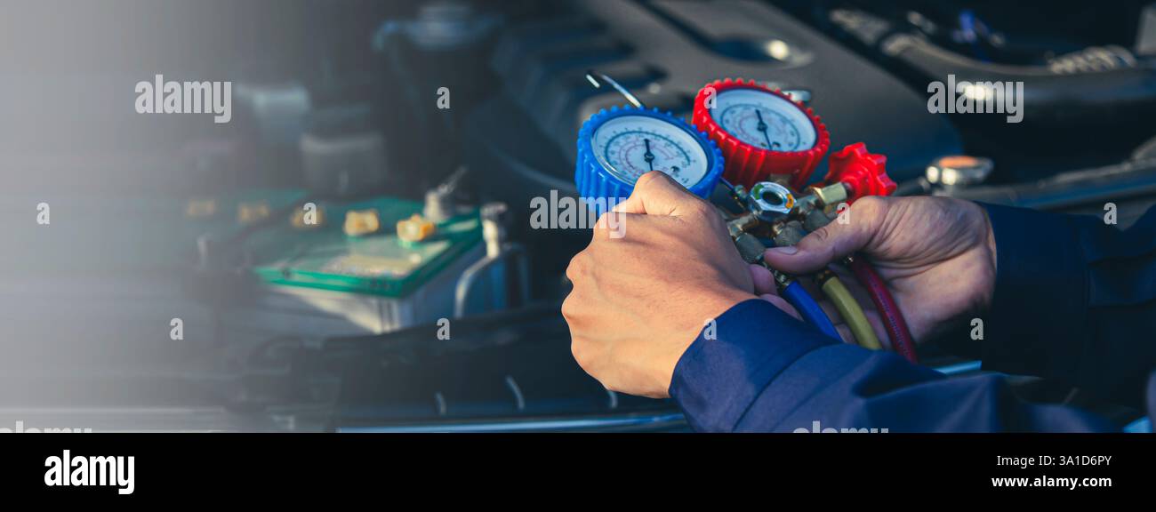 Car air conditioner check service, leak detection, fill refrigerant ...