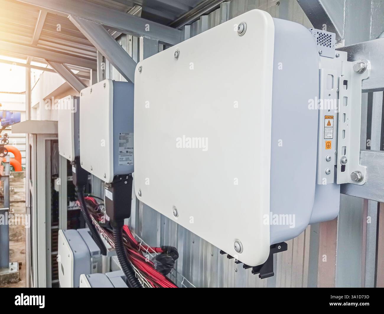 White inverter of solar cell power generation system Stock Photo - Alamy