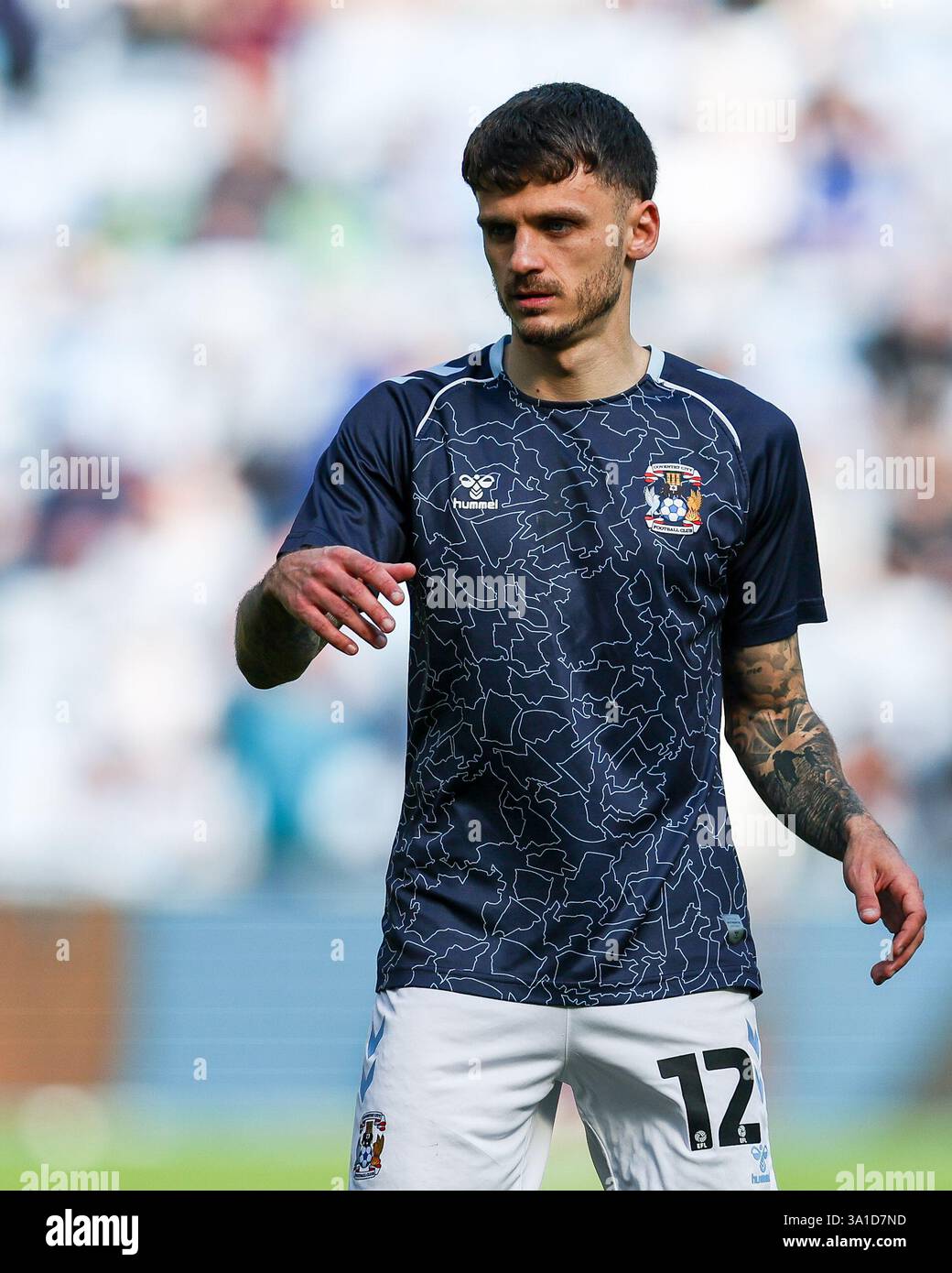 #12, Jamie Paterson of Coventry City at warm up during the Sky Bet ...