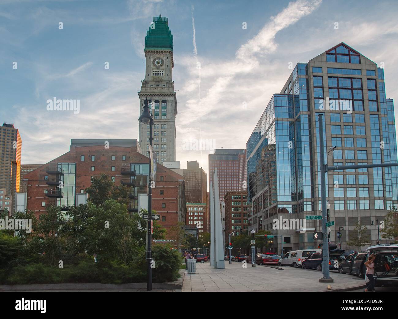 The Custom House Tower, 200 state modern building and the office ...