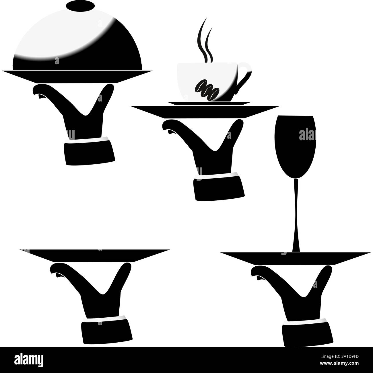 Circle food set abstract Black and White Stock Photos & Images - Alamy