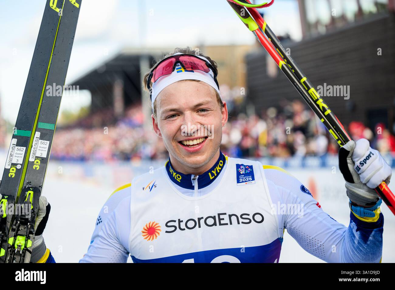 Gustaf Berglund of, Sweden. , . celebrates after the men's free ...