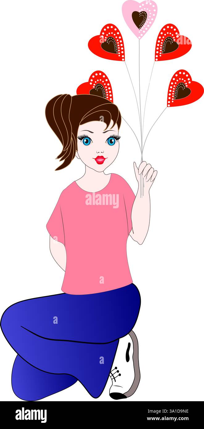 Greeting card girl Cut Out Stock Images & Pictures - Alamy