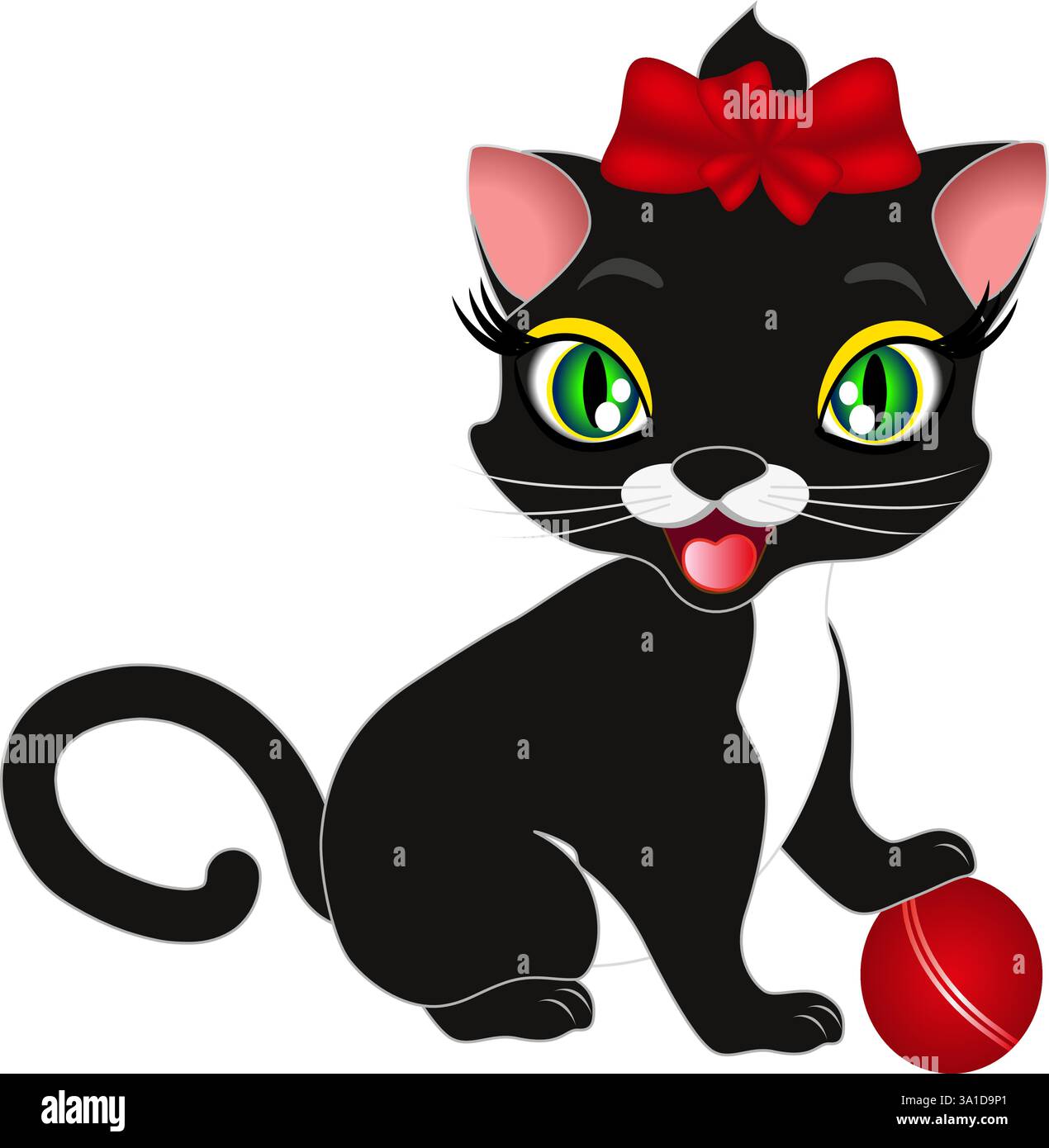 Drawing of a cat playing Stock Vector Images - Alamy