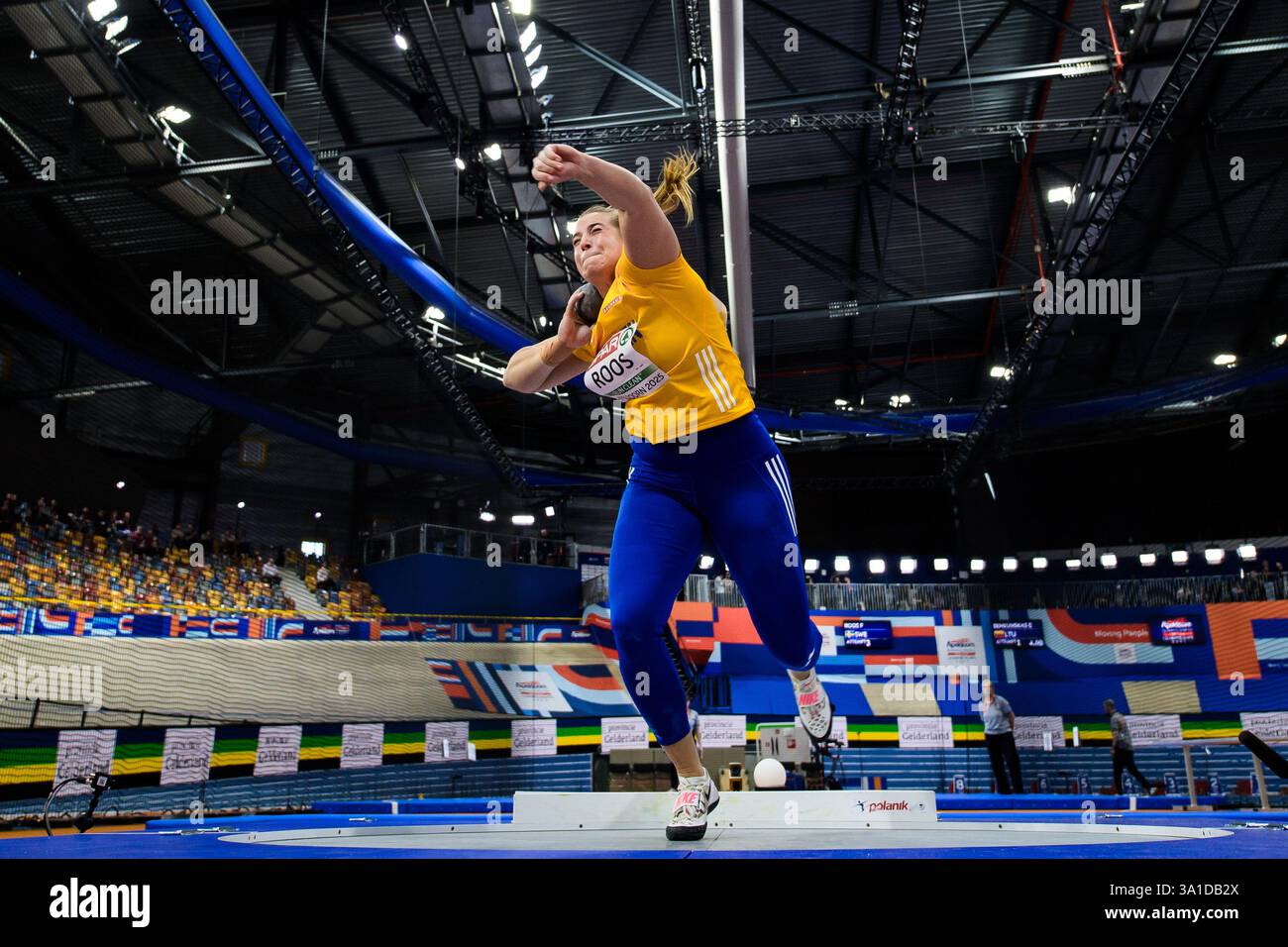 Fanny Roos of, Sweden. , . competes in women's shot put qualification ...