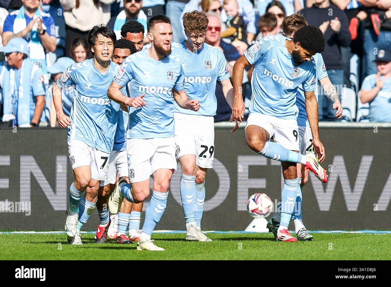#29, Victor Torp of Coventry City with team mates following his 2nd ...