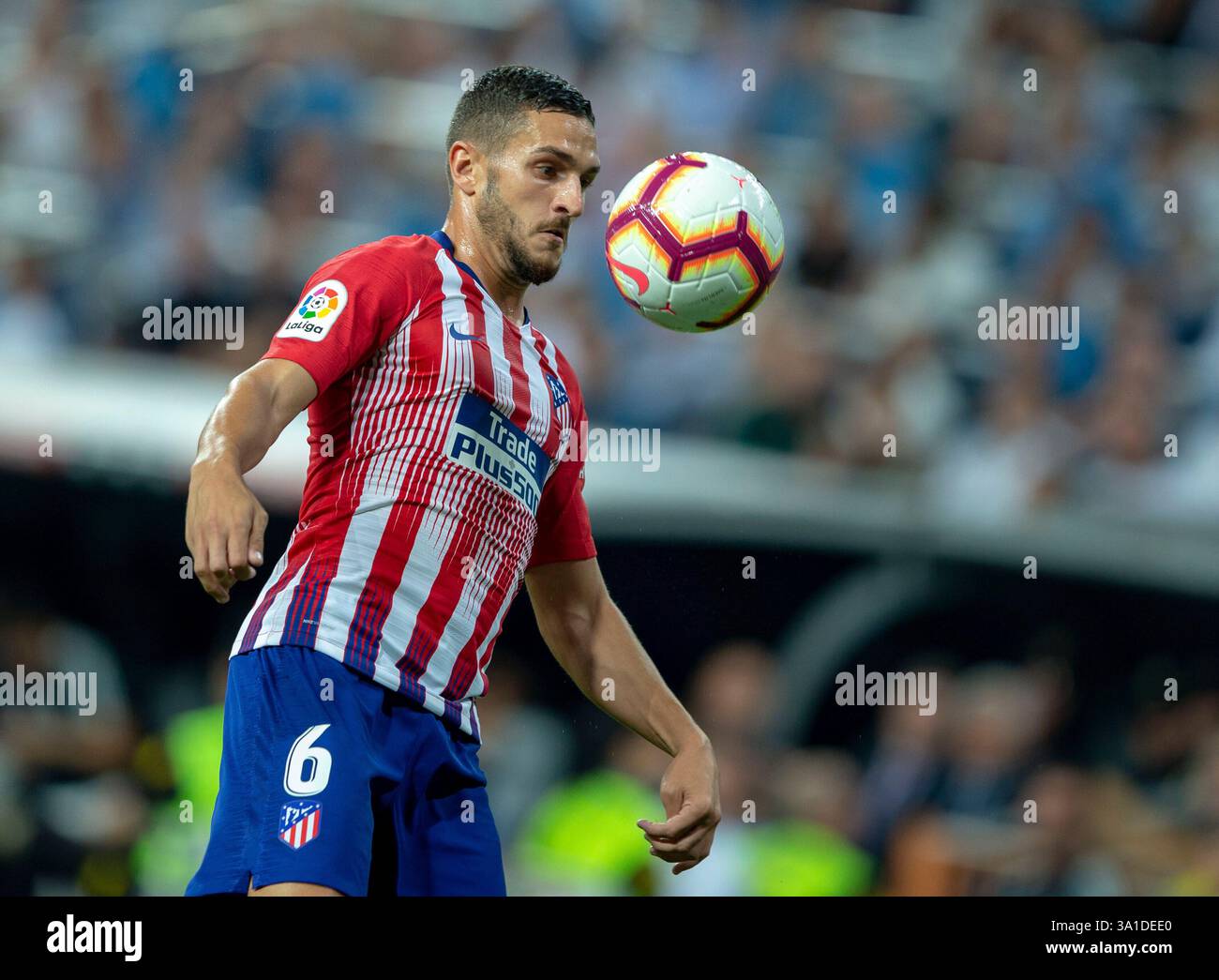 Madrid, 09/29/2018. League match, 7th round, played at the Santiago Bernabéu stadium between ...