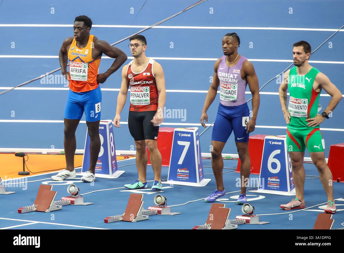 Apeldoorn, Netherlands, March 8th 2025: Carlos Nascimento (POR), Elvis ...