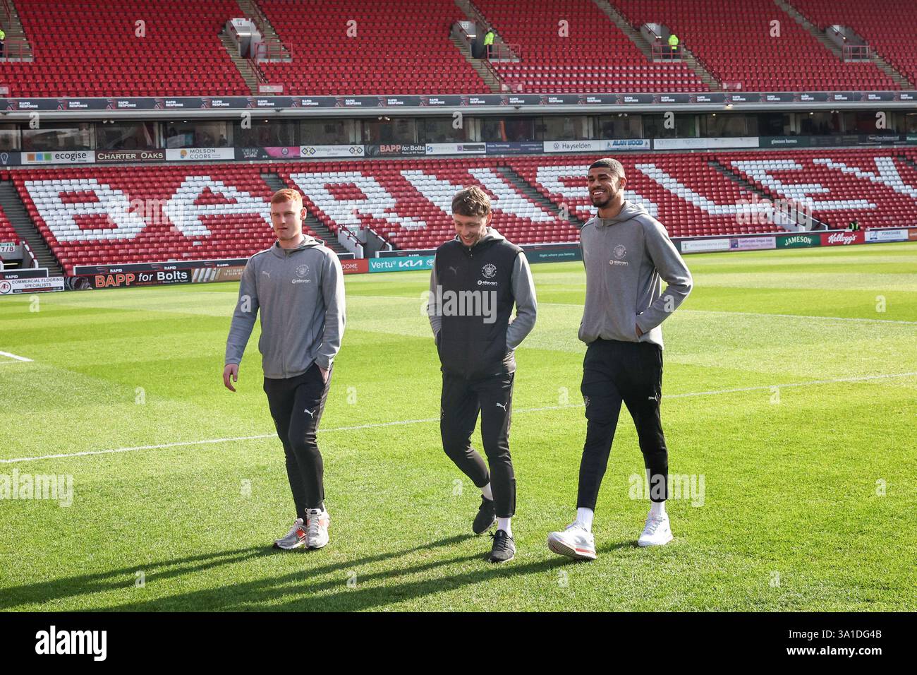 Mackenzie Chapman of Blackpool Matthew Pennington of Blackpool and ...