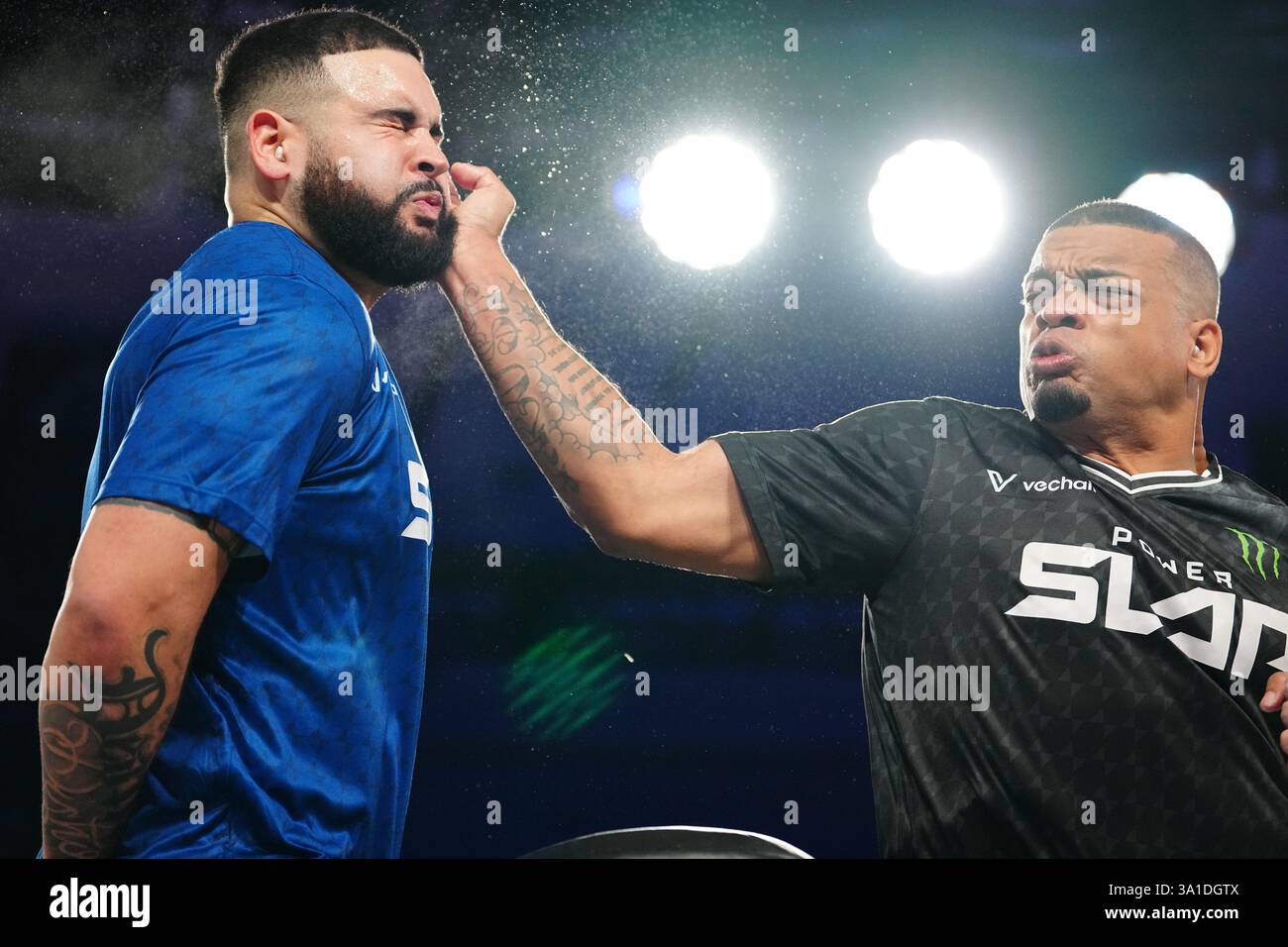 LAS VEGAS, NV - MARCH 7, 2025 : Wes Mena and Aaron Turner meet on the ...