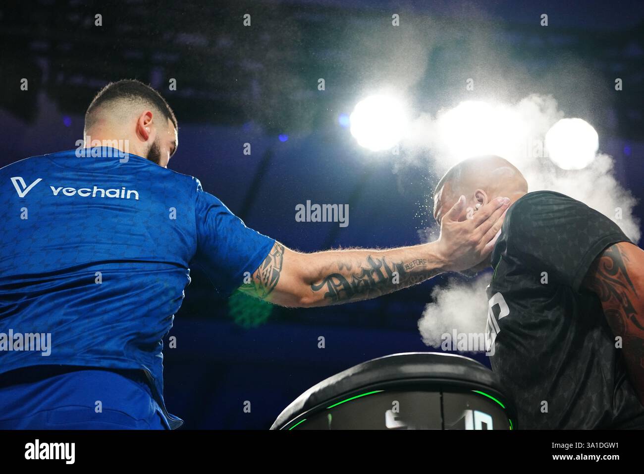 LAS VEGAS, NV - MARCH 7, 2025 : Wes Mena and Aaron Turner meet on the ...