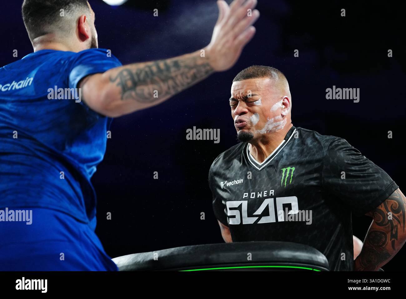 LAS VEGAS, NV - MARCH 7, 2025 : Wes Mena and Aaron Turner meet on the ...