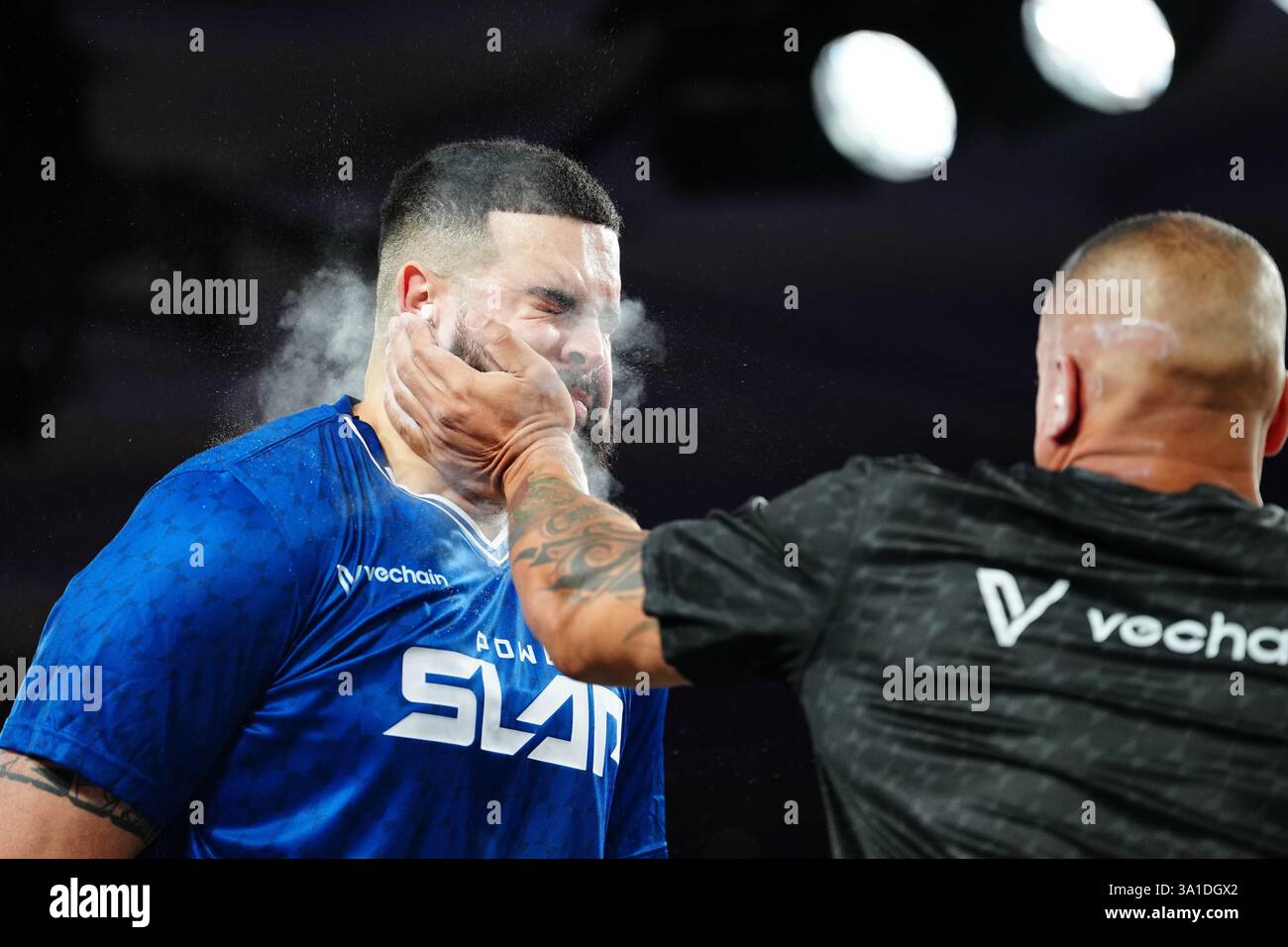 LAS VEGAS, NV - MARCH 7, 2025 : Wes Mena and Aaron Turner meet on the ...