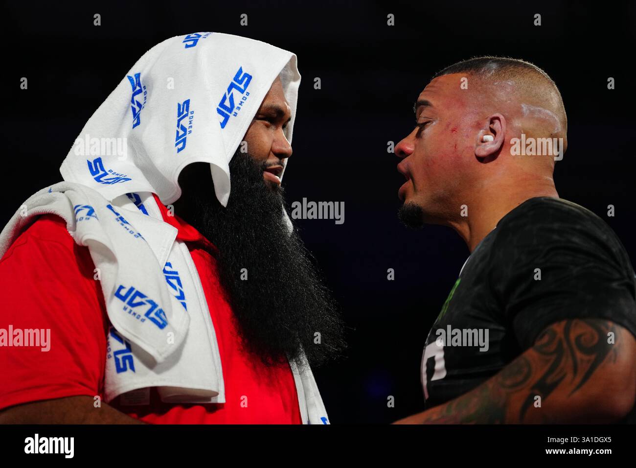 LAS VEGAS, NV - MARCH 7, 2025 : Wes Mena and Aaron Turner meet on the ...