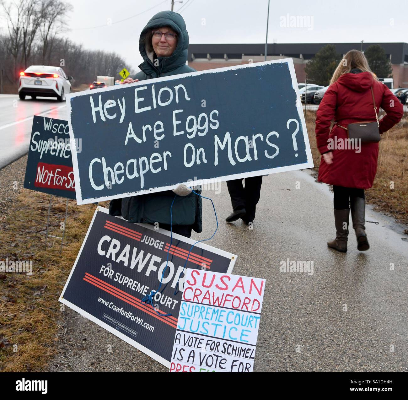 Somers, Wisconsin, USA. 7th Mar, 2025. A protest sign against Elon Musk ...
