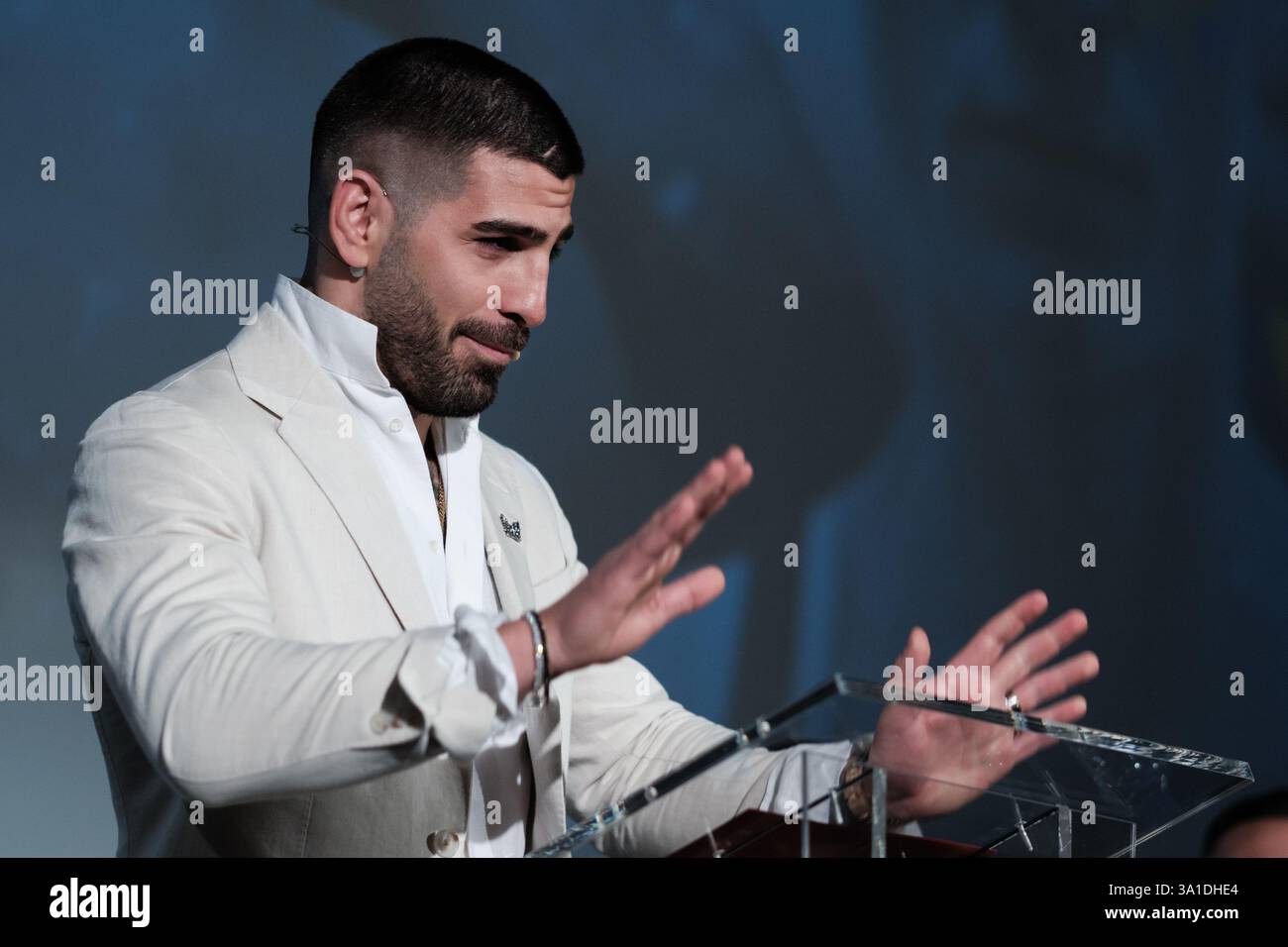 UFC fighter Ilia Topuria attends WOW 17 Madrid press conference on Sala ...