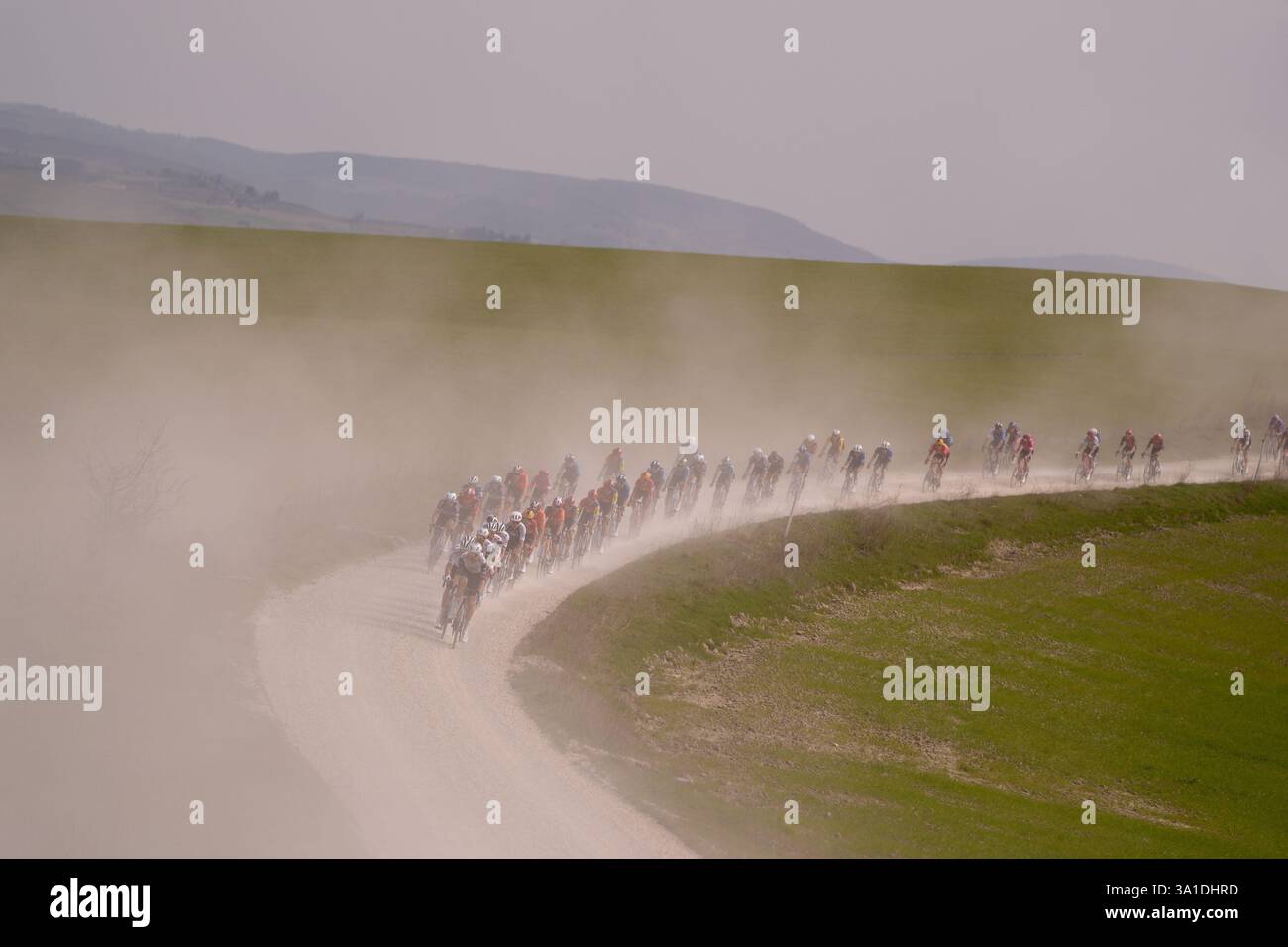 during the 19th edition of the Strade Bianche (White Roads) a 213 km ...